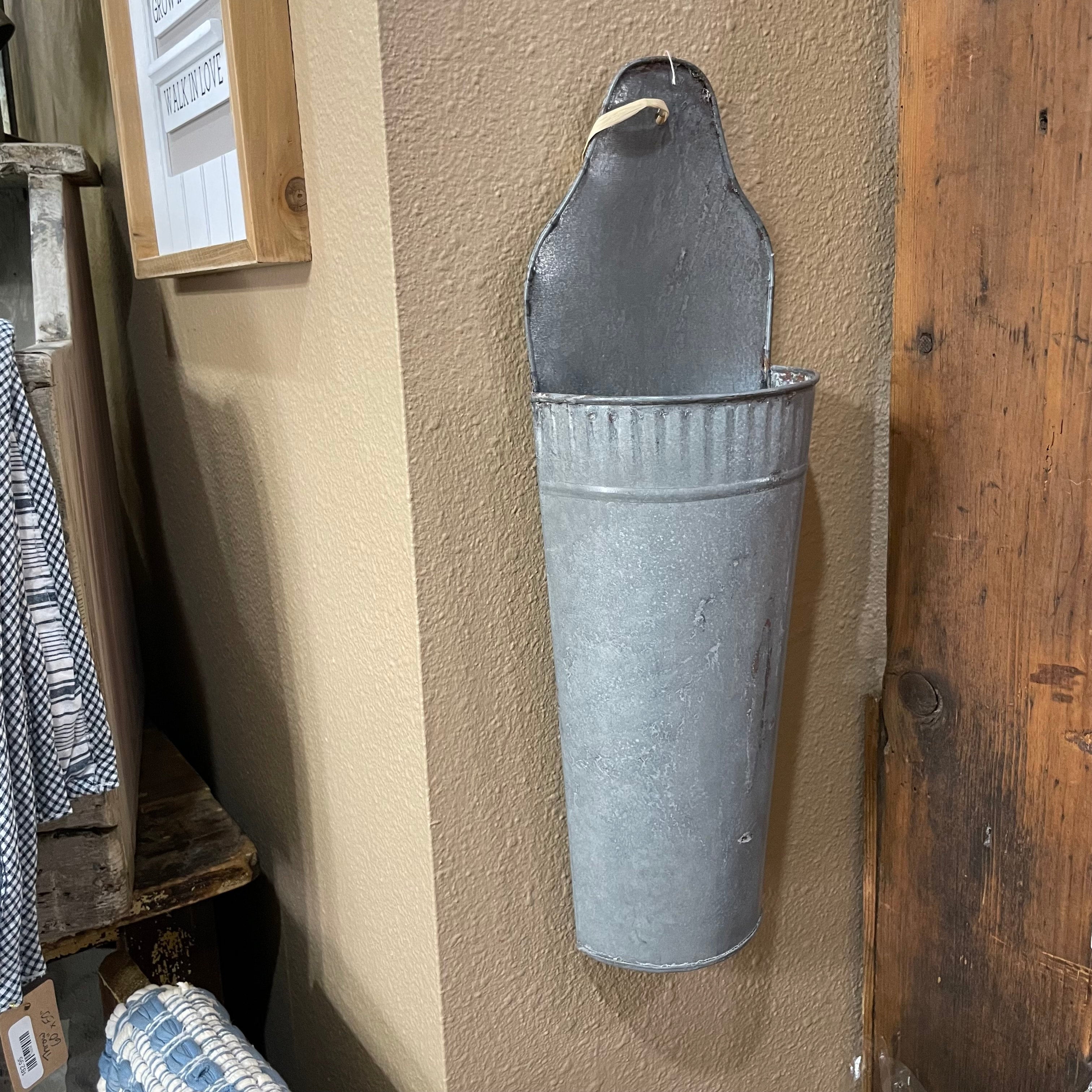 Small Gray Zinc Half Bucket With Raised Back | Primitive Peddler 206 ...