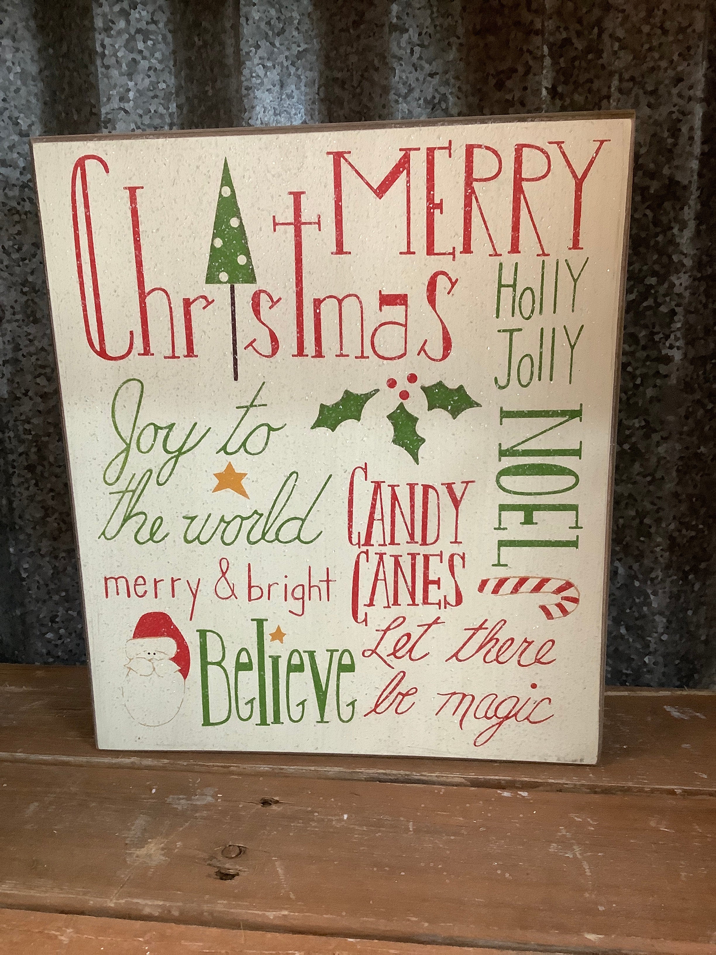 Christmas Box Sign Cream | Primitive Peddler 206 2nd Street SE ...