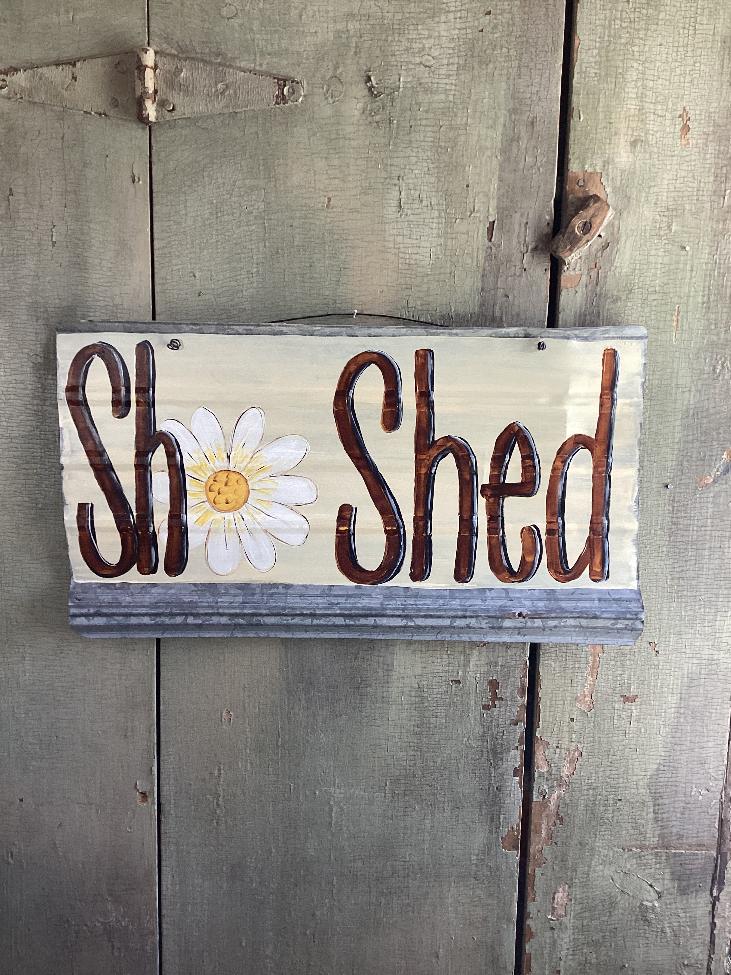 She Shed Hand Painted Tin Sign | Primitive Peddler 206 2nd Street SE ...